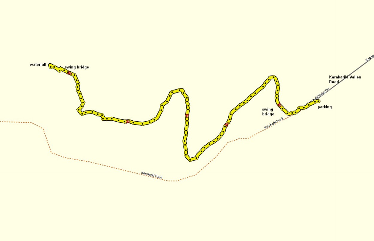 Karakariki Track to Waterfall, Whatawhata | motowalknz
